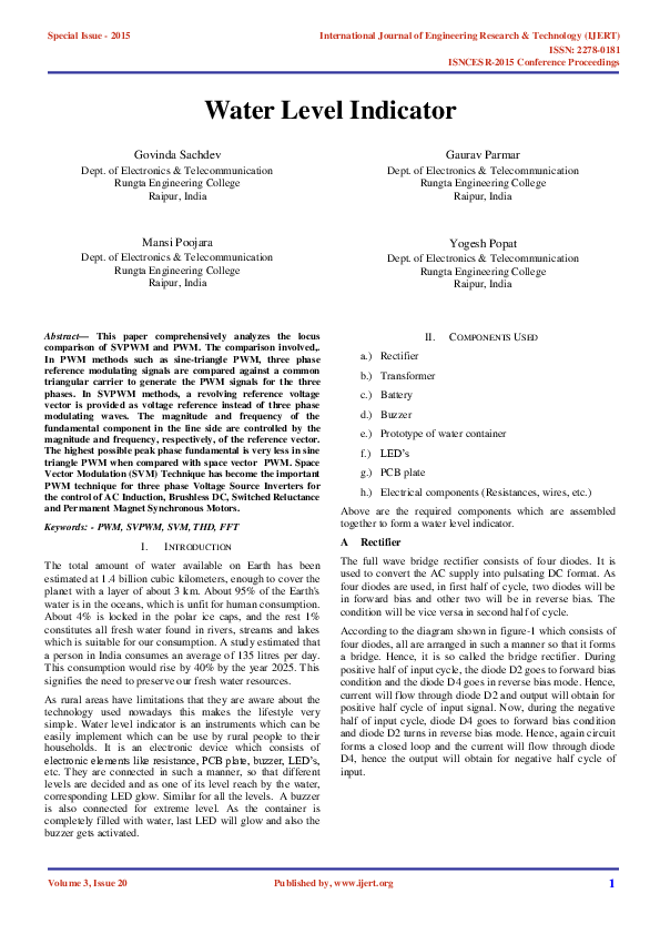 (PDF) Water Level Indicator