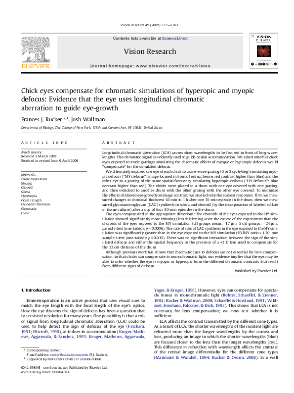 (PDF) Chick eyes compensate for chromatic simulations of hyperopic and ...