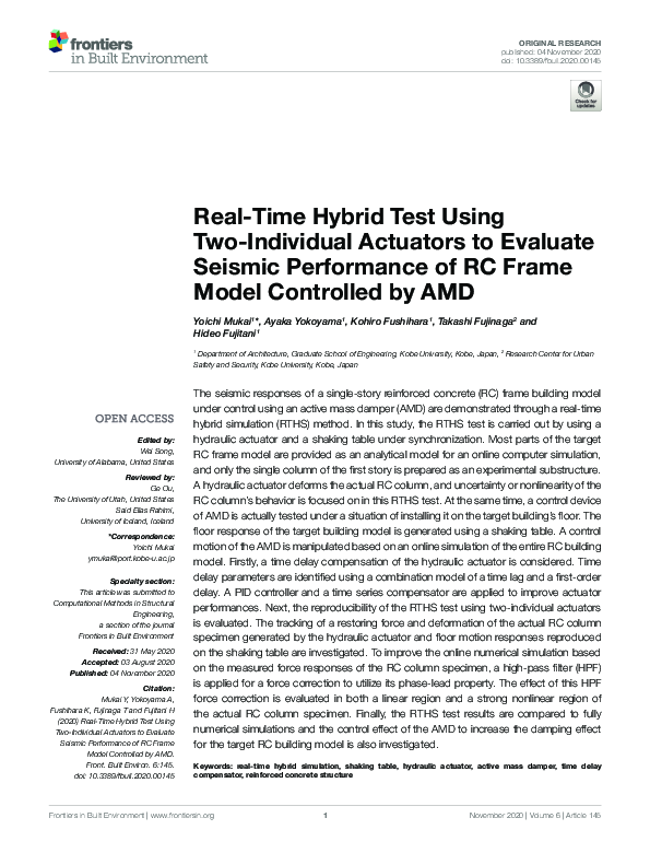 Real-Time Hybrid Test Using Two-Individual Actuators to Evaluate ...