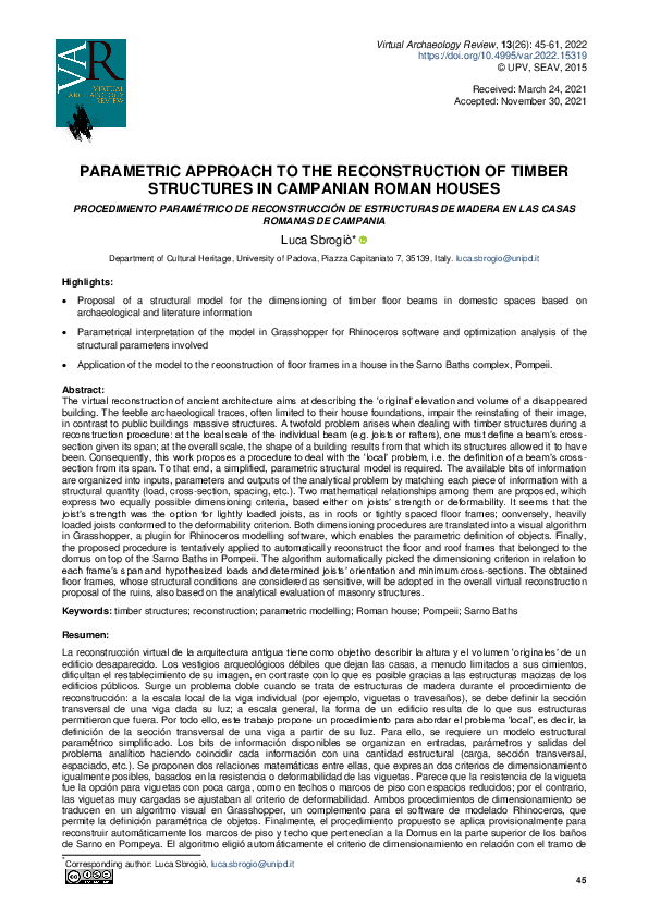 (PDF) Parametric approach to the reconstruction of timber structures in ...