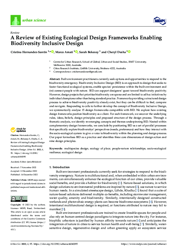 (PDF) A Review of Existing Ecological Design Frameworks Enabling ...