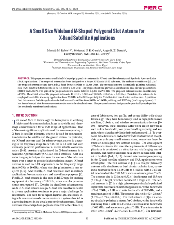 (PDF) A Small Size Wideband M-shaped Polygonal Slot Antenna for X-band ...