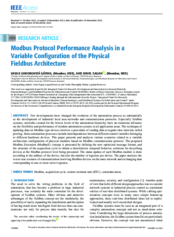 (PDF) Modbus Protocol Performance Analysis in a Variable Configuration ...