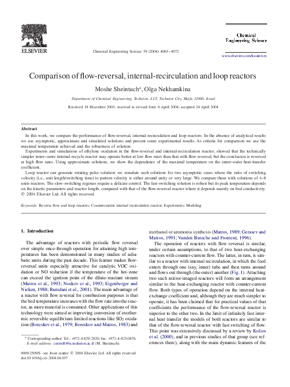(PDF) Comparison of flow-reversal, internal-recirculation and loop ...