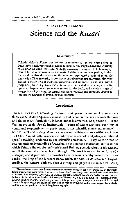(PDF) Science and the Kuzari