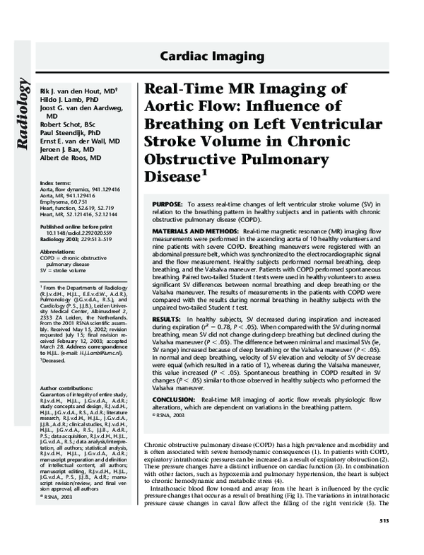 (PDF) Real-Time MR Imaging of Aortic Flow: Influence of Breathing on ...