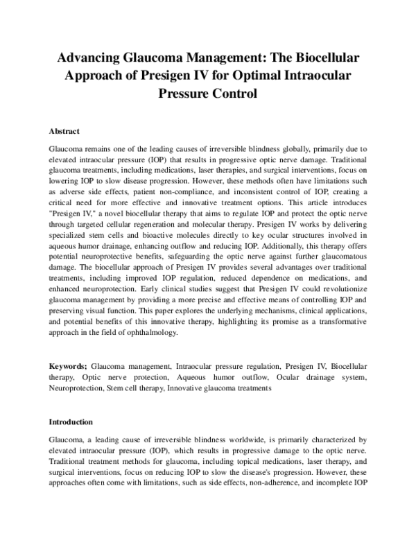 (PDF) Advancing Glaucoma Management: The Biocellular Approach of ...