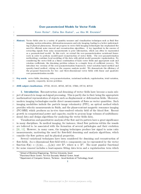(PDF) Overparameterized Models for Vector Fields
