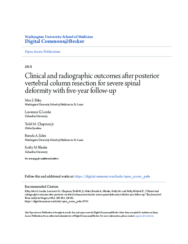 (PDF) Clinical and Radiographic Outcomes After Posterior Vertebral ...