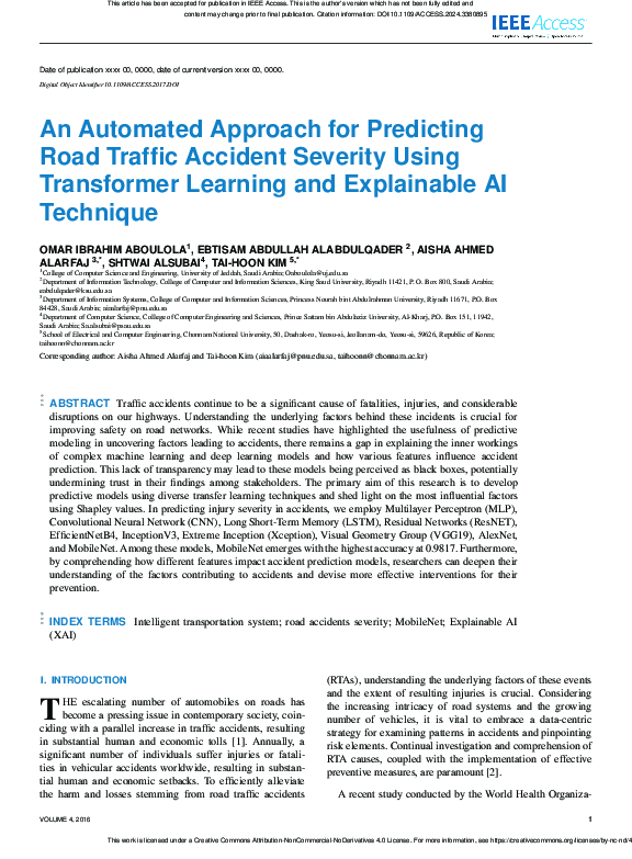 An Automated Approach For Predicting Road Traffic Accident Severity Using Transformer Learning