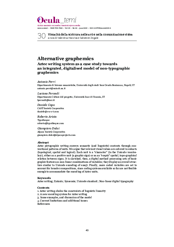 (PDF) Alternative graphemics. Aztec writing system as a case study ...