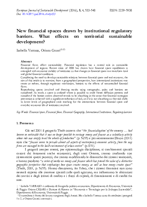 (PDF) New Financial Spaces Drawn by Institutional Regulatory Barriers ...