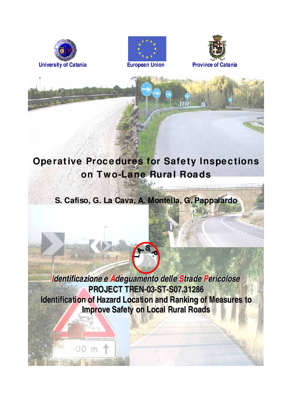 (PDF) Operative procedures for safety inspections on two-lane rural roads