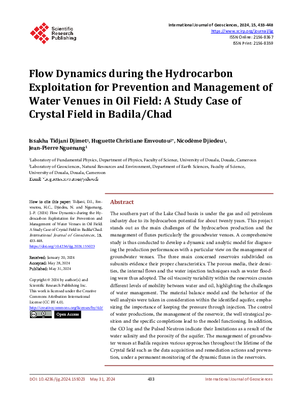 (PDF) Flow Dynamics during the Hydrocarbon Exploitation for Prevention ...