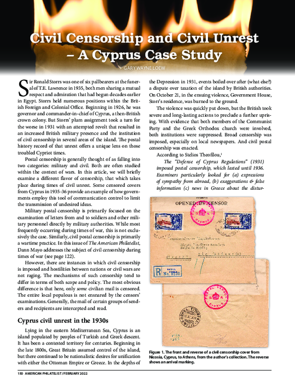 (PDF) Civil Censorship and Civil Unrest A Cyprus Case Study