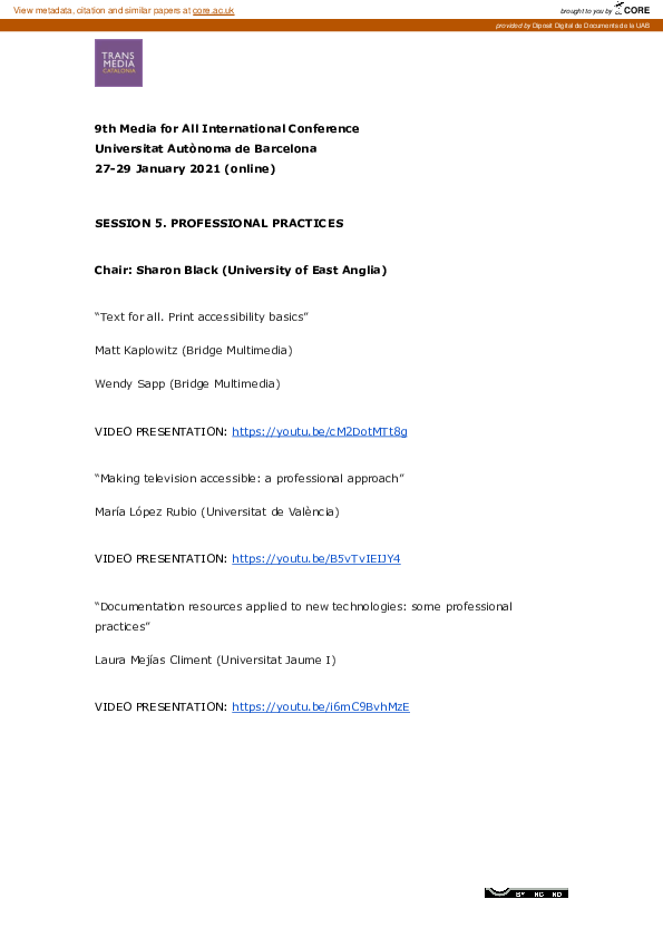 (PDF) Session 5. Professional practices