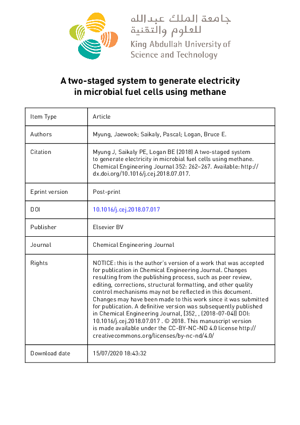(PDF) A two-staged system to generate electricity in microbial fuel ...
