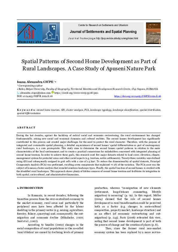 (PDF) Spatial Patterns of Second Home Development as Part of Rural Landscapes. A Case Study of ...