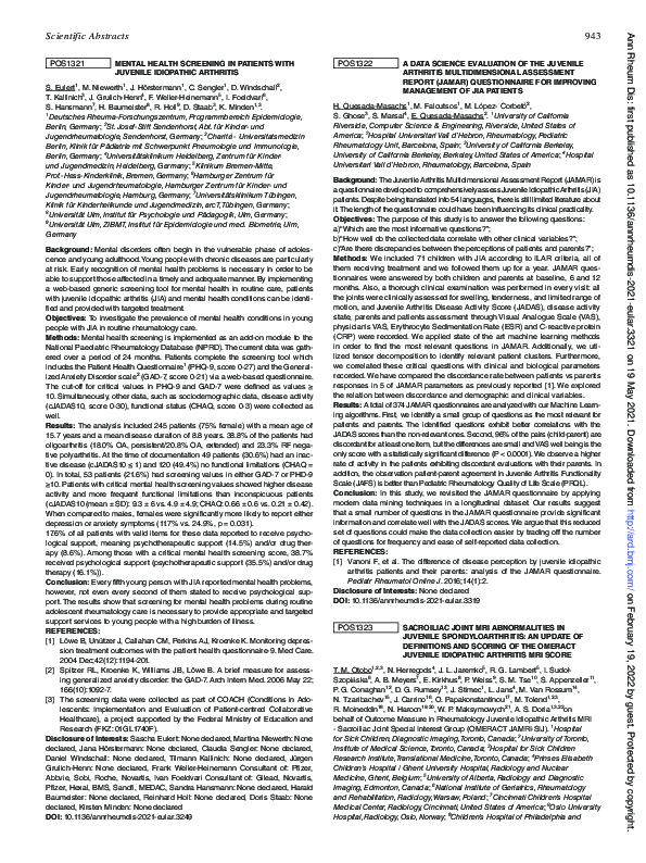 (PDF) POS1323 SACROILIAC Joint Mri Abnormalities in Juvenile ...