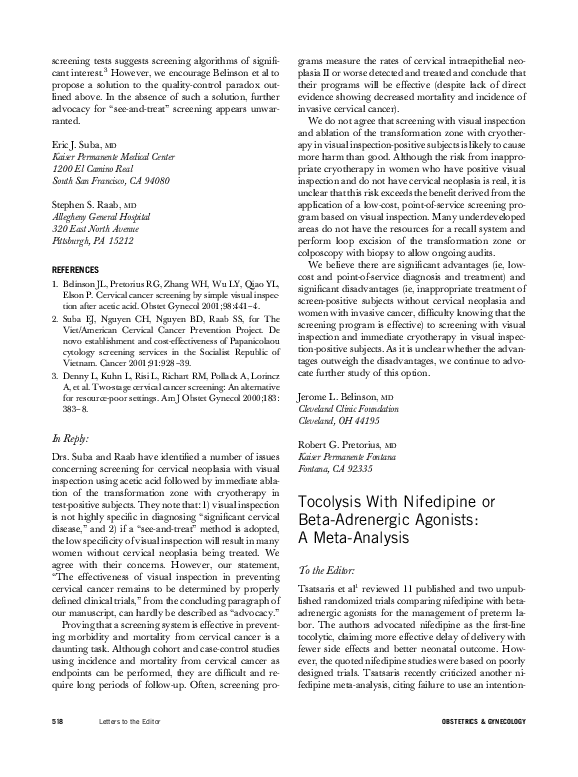 (PDF) Cervical cancer screening by simple visual inspection after ...