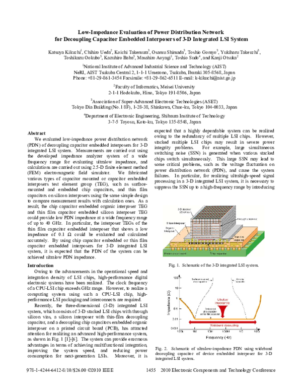 (PDF) Low-impedance evaluation of power distribution network for decoupling capacitor embedded ...