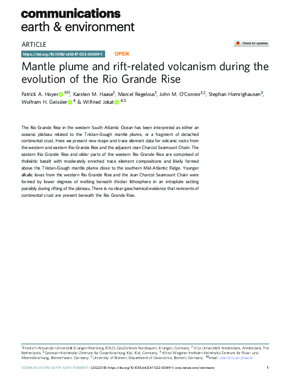 (PDF) Mantle plume and rift-related volcanism during the evolution of ...