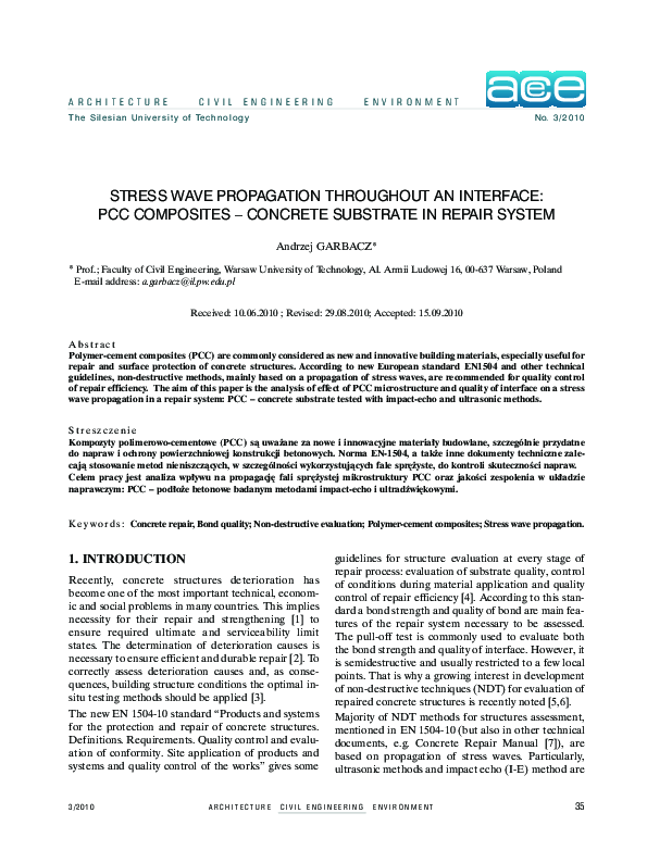 (PDF) Stress Wave Propagation in PCC Interfaces
