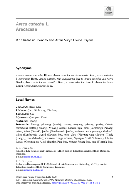 (PDF) Areca catechu L. Arecaceae