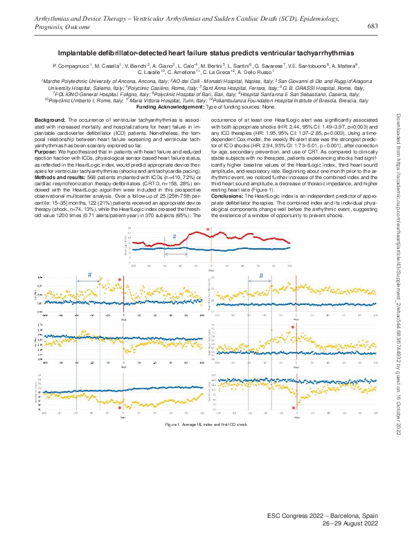 (PDF) Implantable defibrillator-detected heart failure status predicts ventricular ...