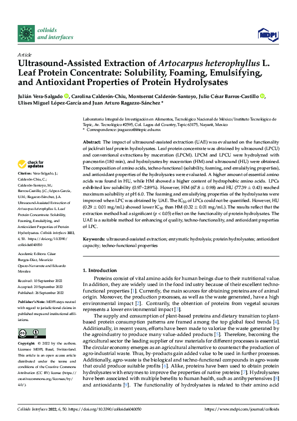(PDF) Ultrasound-Assisted Extraction of Artocarpus heterophyllus L ...