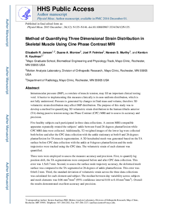 (PDF) Method of quantifying 3D strain distribution in skeletal muscle ...