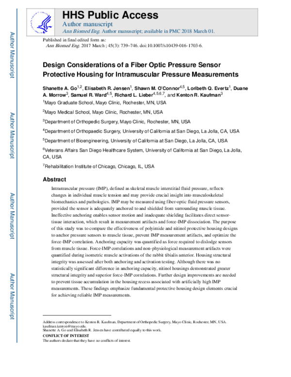 (PDF) Design Considerations of a Fiber Optic Pressure Sensor Protective ...
