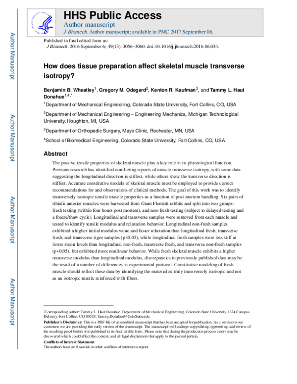 (PDF) How does tissue preparation affect skeletal muscle transverse ...