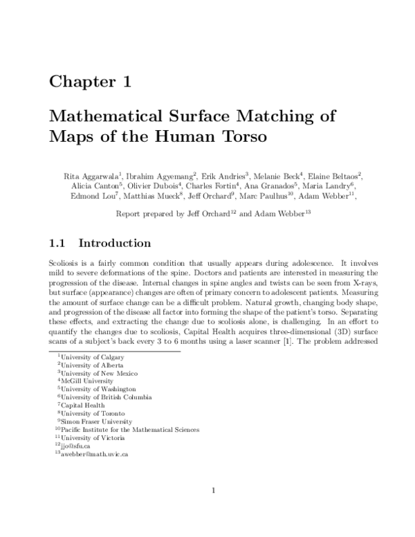(PDF) Chapter 1 Mathematical Surface Matching of Maps of the Human Torso