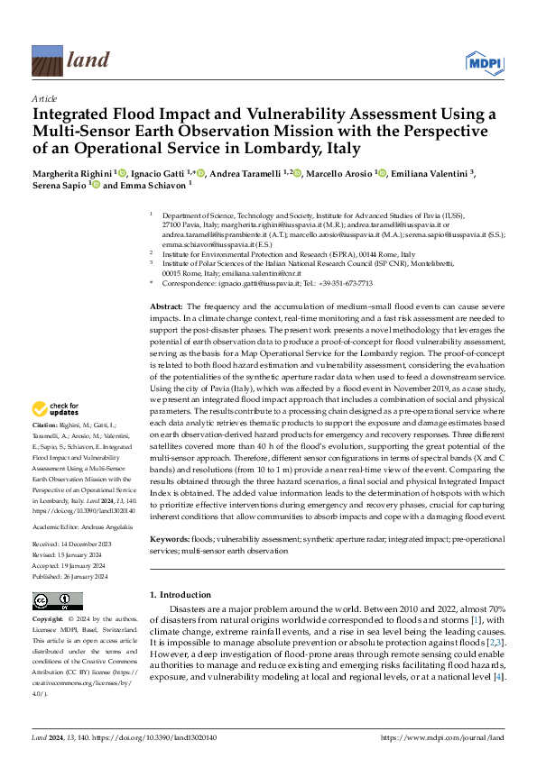 (PDF) Integrated Flood Impact and Vulnerability Assessment Using a Multi-Sensor Earth ...