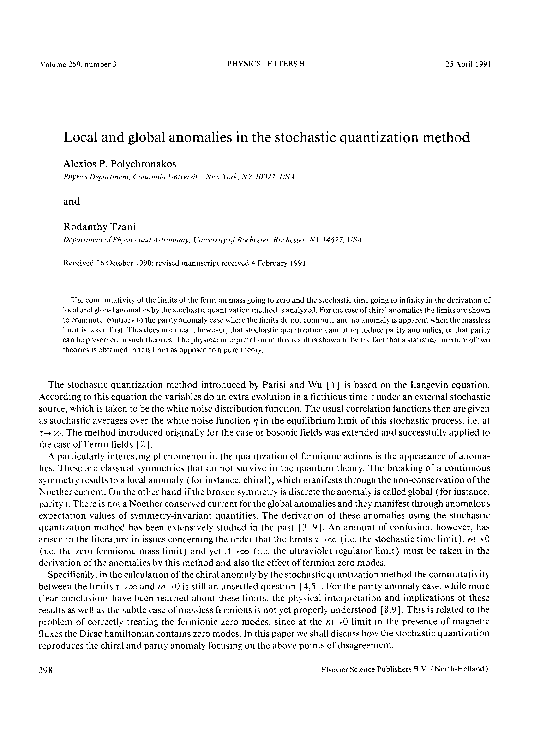 Pdf Analyzing Anomalies In Stochastic Quantization