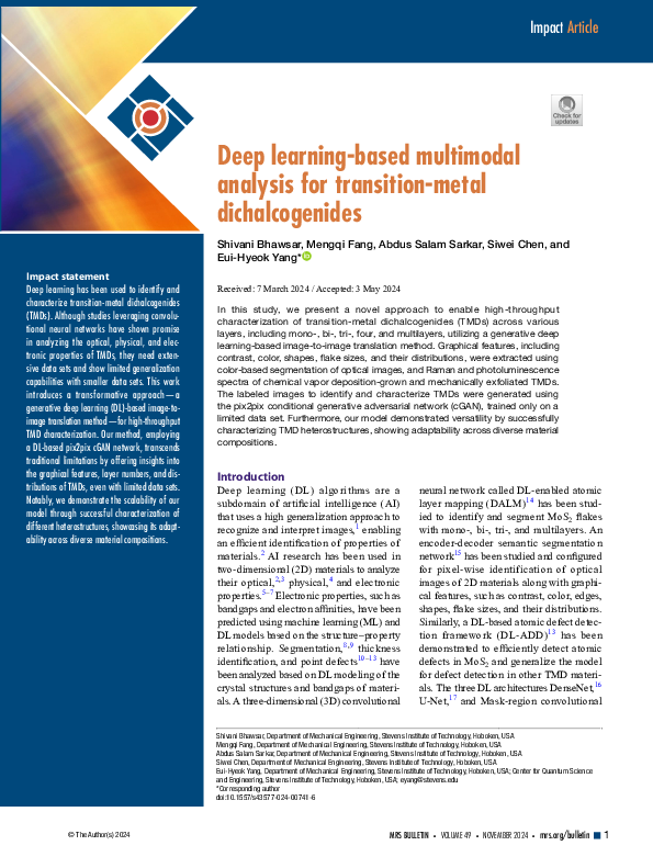 (PDF) Deep learning-based multimodal analysis for transition-metal dichalcogenides