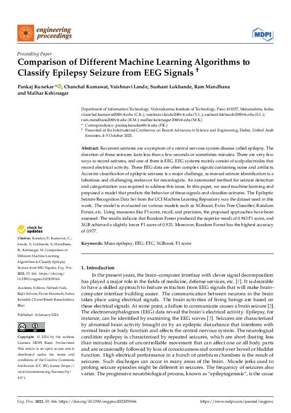 (PDF) Comparison of Different Machine Learning Algorithms to Classify Epilepsy Seizure from EEG ...