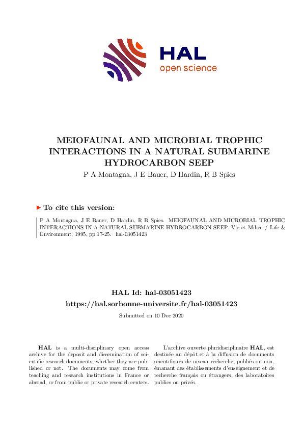 (PDF) Meiofaunal and Microbial Trophic Interactions in a Natural ...