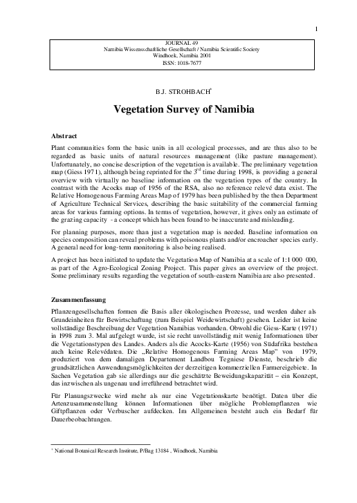 (PDF) Vegetation survey of Namibia