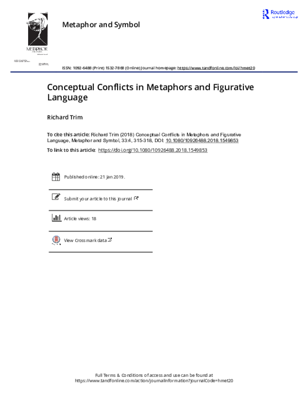 (PDF) Conceptual Conflicts in Metaphors and Figurative Language