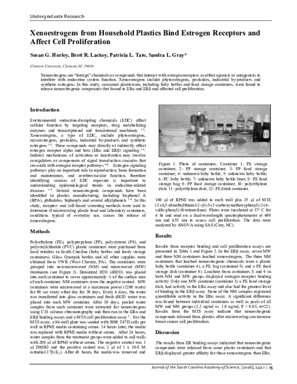 (PDF) Xenoestrogens from Household Plastics Bind Estrogen Receptors and ...