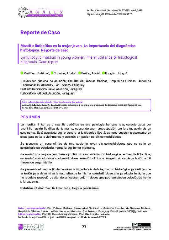 (PDF) Mastitis linfocítica en la mujer joven. La importancia del ...
