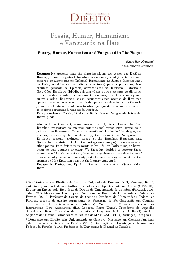 (PDF) Poesia, Humor, Humanismo e Vanguarda na Haia