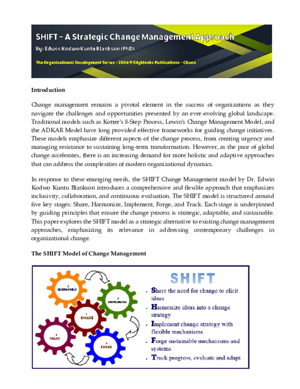 (PDF) SHIFT - A Strategic Change Management Approach