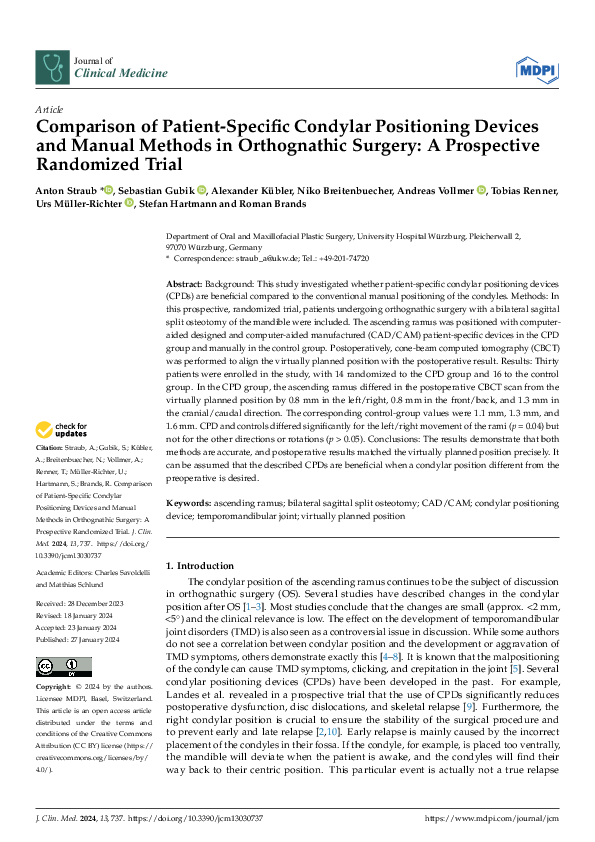 (PDF) Comparison of Patient-Specific Condylar Positioning Devices and ...