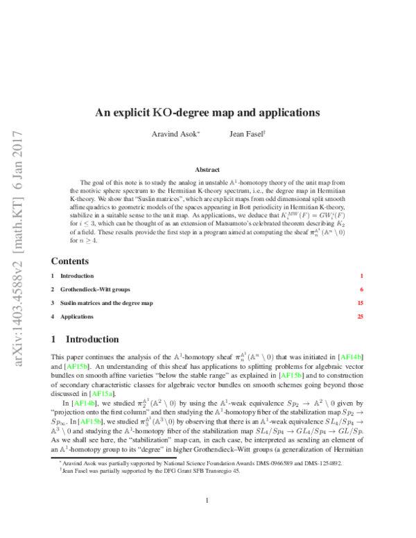 (PDF) An explicit KO‐degree map and applications