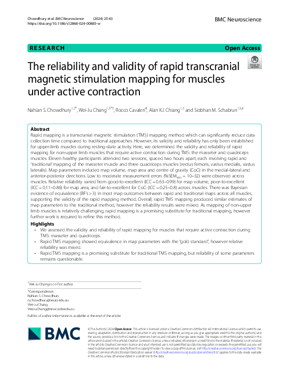 (PDF) The reliability and validity of rapid transcranial magnetic ...