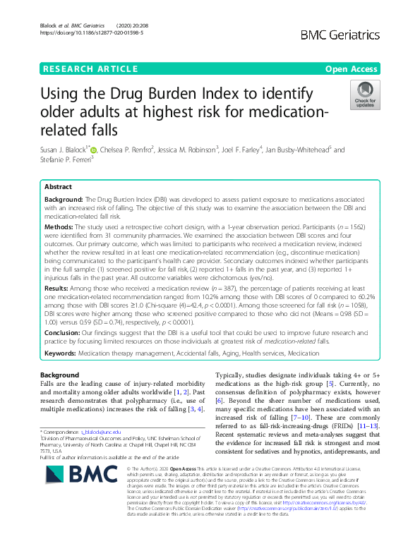 (PDF) Using the Drug Burden Index to identify older adults at highest ...