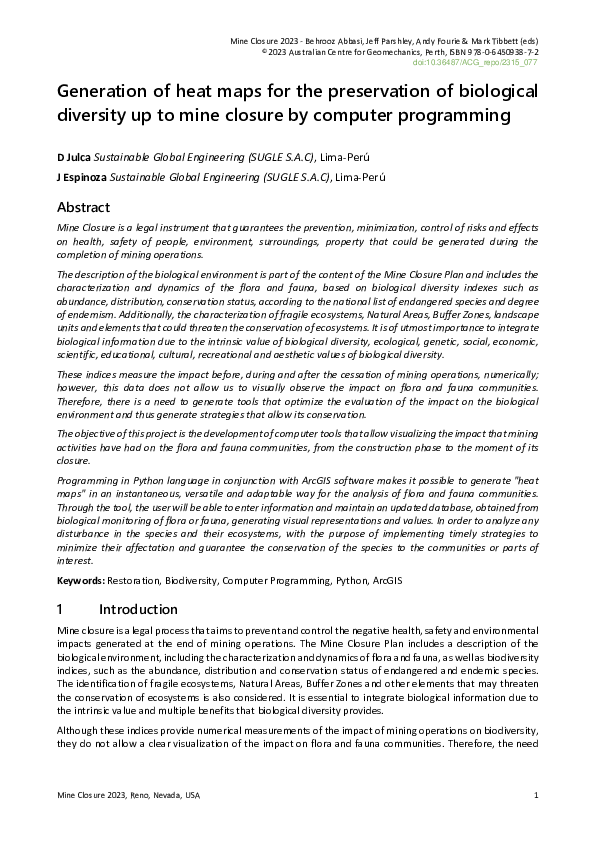 (PDF) Generation of heat maps for the preservation of biological ...